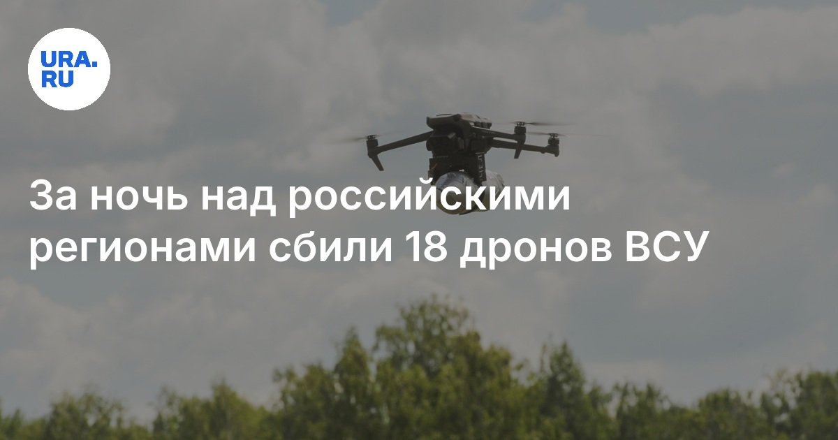За ночь над российскими регионами сбили 18 дронов ВСУ 21 октября