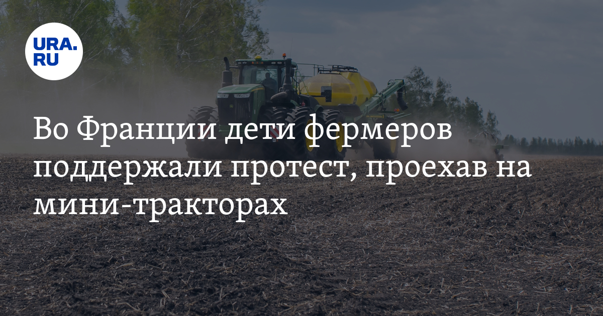 Митинги во Франции дети фермеров поддержали протест проехав на мини
